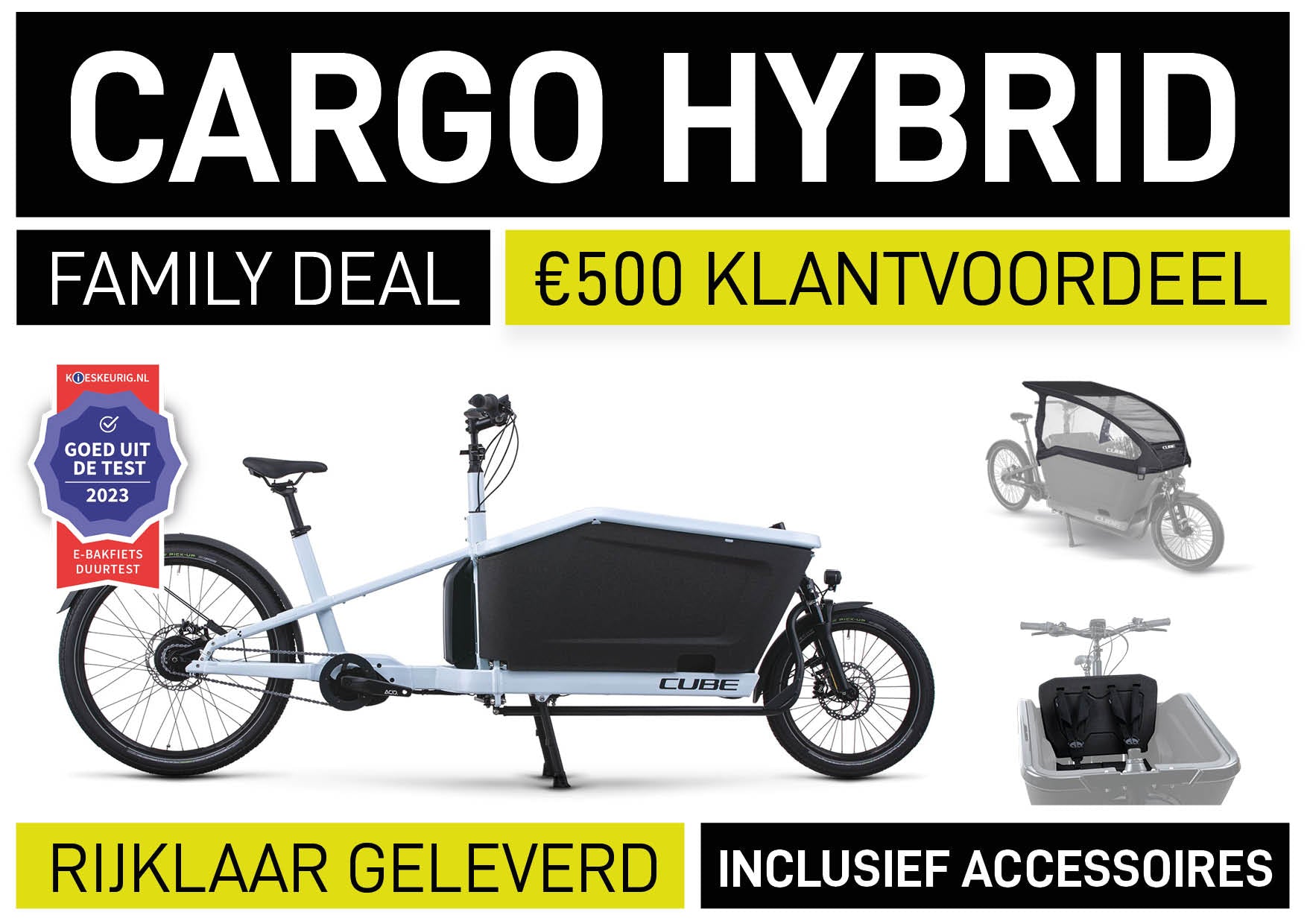 CUBE Cargo Hybrid 500 Flashwhite/Black – cubestores.nl
